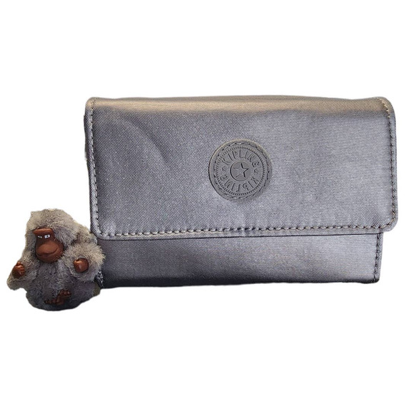 Kipling | Bags | Nwt Kipling Pixi Smooth Silver Metallic Nylon Bifold ...